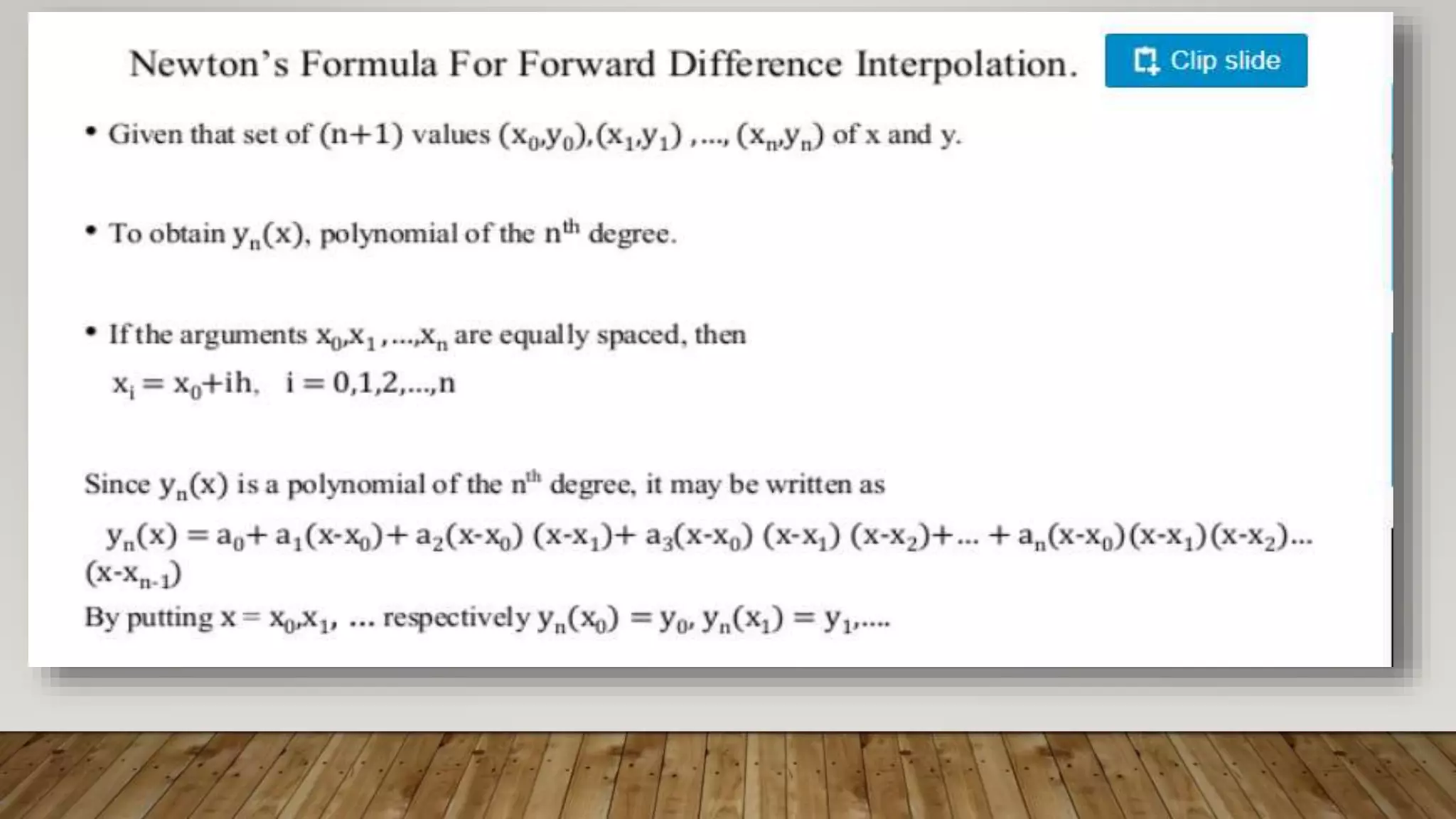 Newton’s forward interpolation | PPT