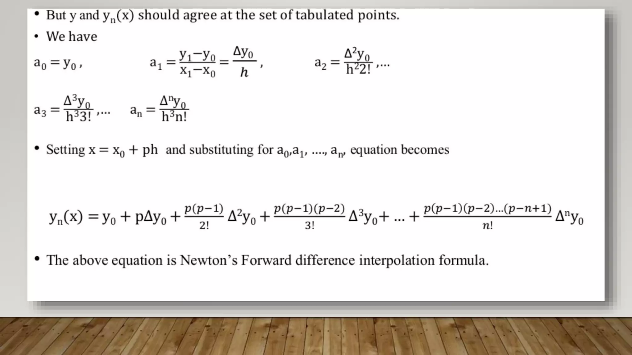 Newton’s forward interpolation | PPTX