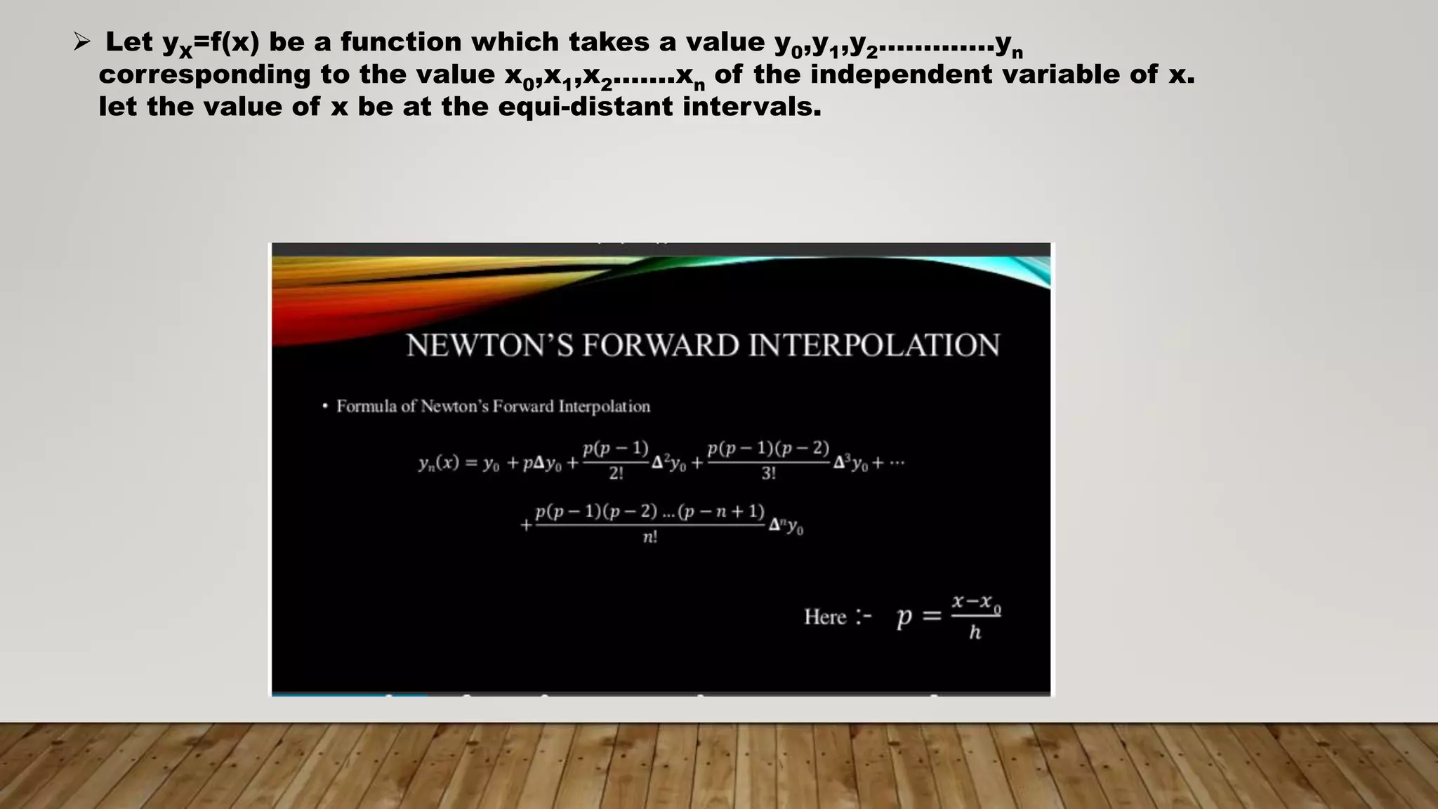Newton’s forward interpolation | PPT