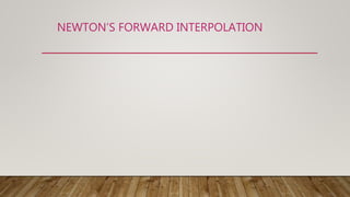 Newton’s forward interpolation | PPT