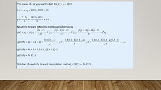 Newton’s forward interpolation | PPT
