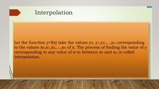 Newton’s forward interpolation | PPT