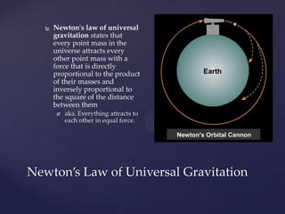 Newton’s law of gravitation | PPTX