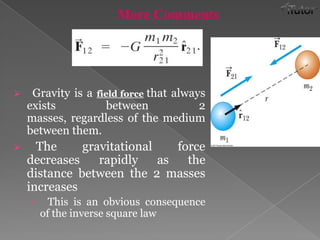 Newton's law of gravitation | PPTX