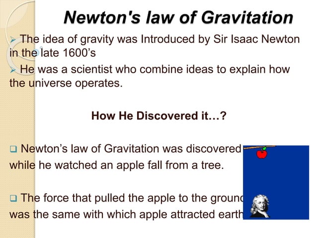 Newton's law of gravitation | PPTX