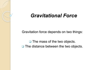 Newton's law of gravitation | PPTX