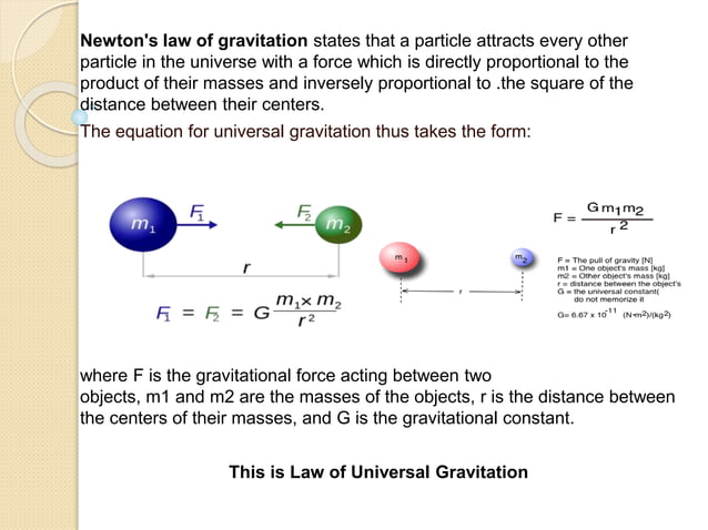Newton's law of gravitation | PPTX