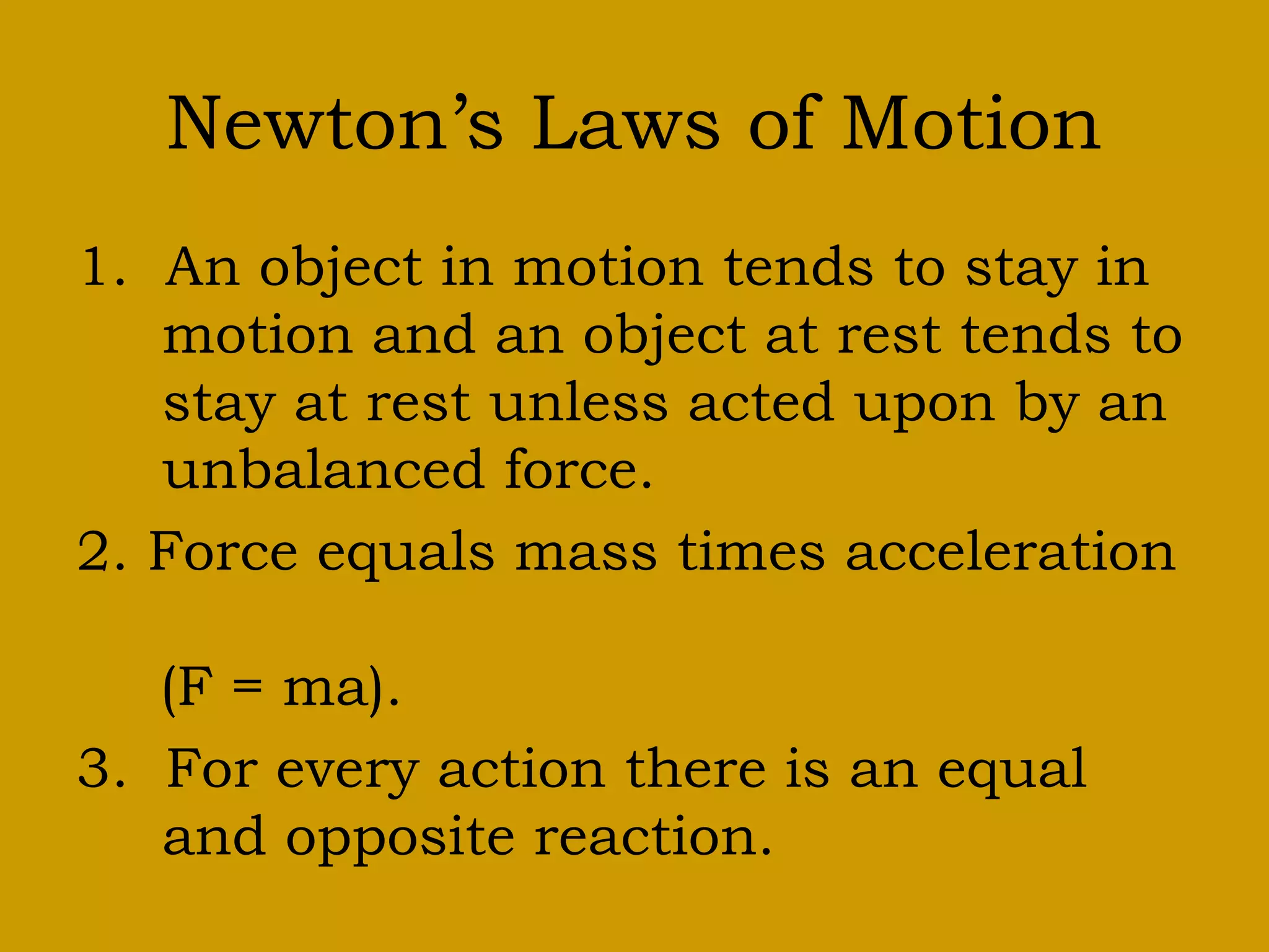 THREE LAWS OF MOTION | PPT