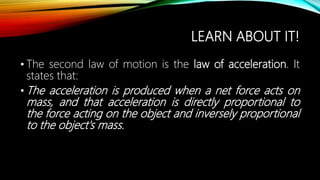 Newton's law of motion (2) | PPTX