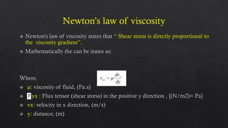 Newtons law of viscosity | PDF