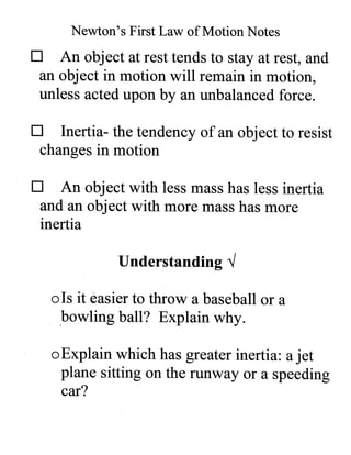 Newtons laws notes | PDF