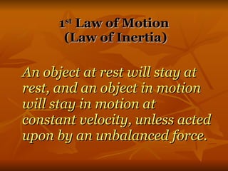 Newtons Laws Of Motion | PPT