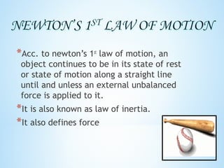 Newtons laws of motion | PPT