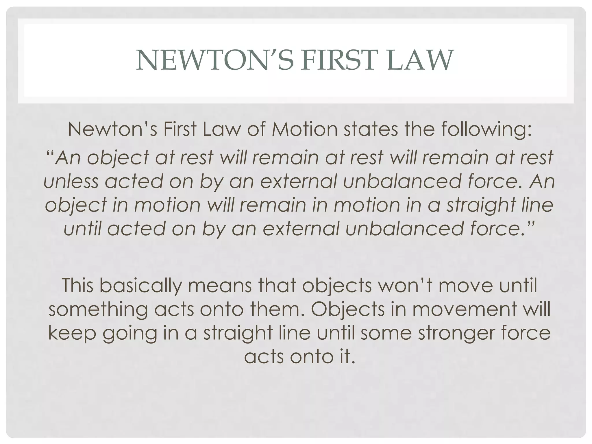 Newton’s Laws of Motion: Explanation with Examples | PPTX
