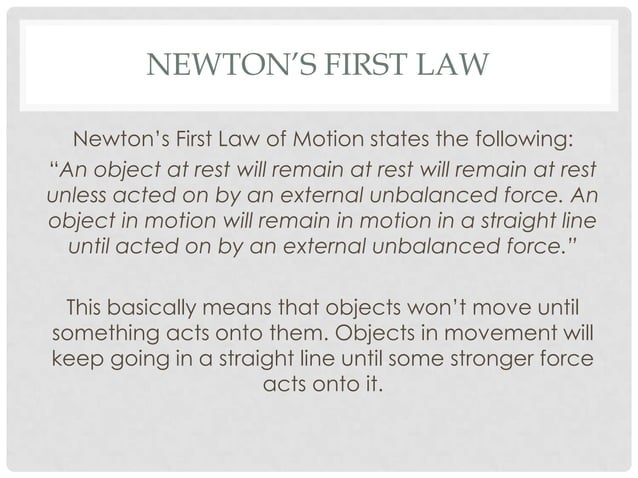 Newton’s Laws of Motion: Explanation with Examples | PPT