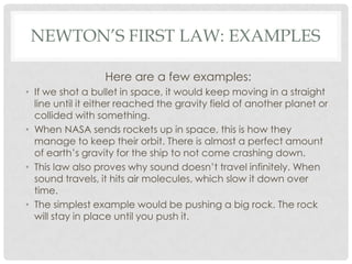 Newton’s Laws of Motion: Explanation with Examples | PPT
