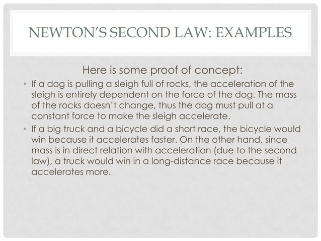 Newton’s Laws of Motion: Explanation with Examples | PPT