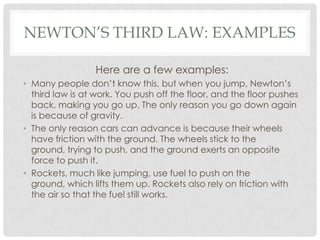 Newton’s Laws of Motion: Explanation with Examples | PPT