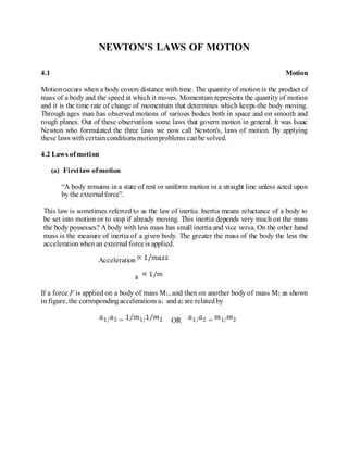 Newtons laws of motion | DOCX