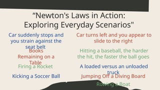 newton's laws of motion (Inertia, Acceleration, and Interaction) | PPTX