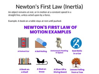Introduction of Newtons 1st, 2nd and 3rd law | PPTX