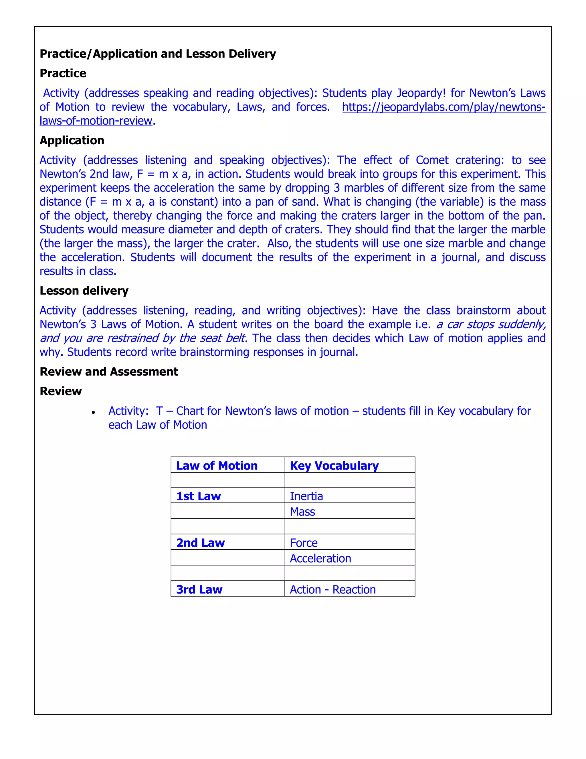 Newton's laws of motion kim boggio | PDF