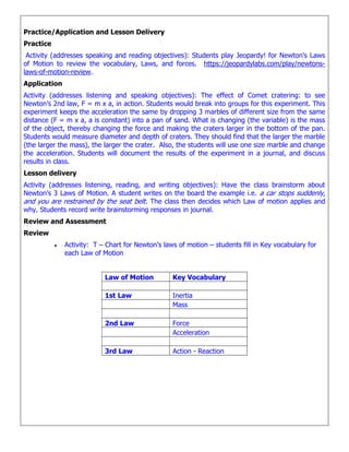 Newton's laws of motion kim boggio | PDF