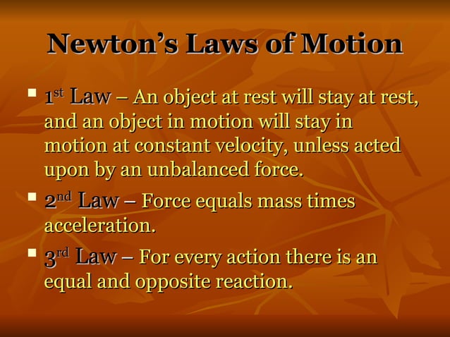 newtons three laws of motion: inertia, acceleration and action-reaction ...