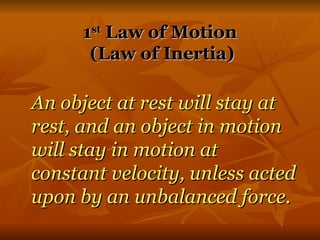 newtons three laws of motion: inertia, acceleration and action-reaction ...