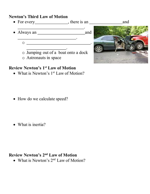 Newtons laws of_motion_fill-in-the-blank | DOCX | Physics | Science