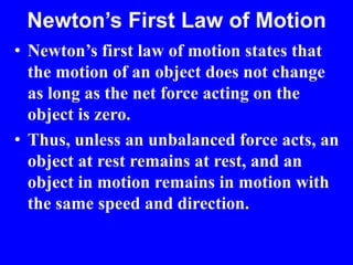 Newton's Laws of Motion | PPTX