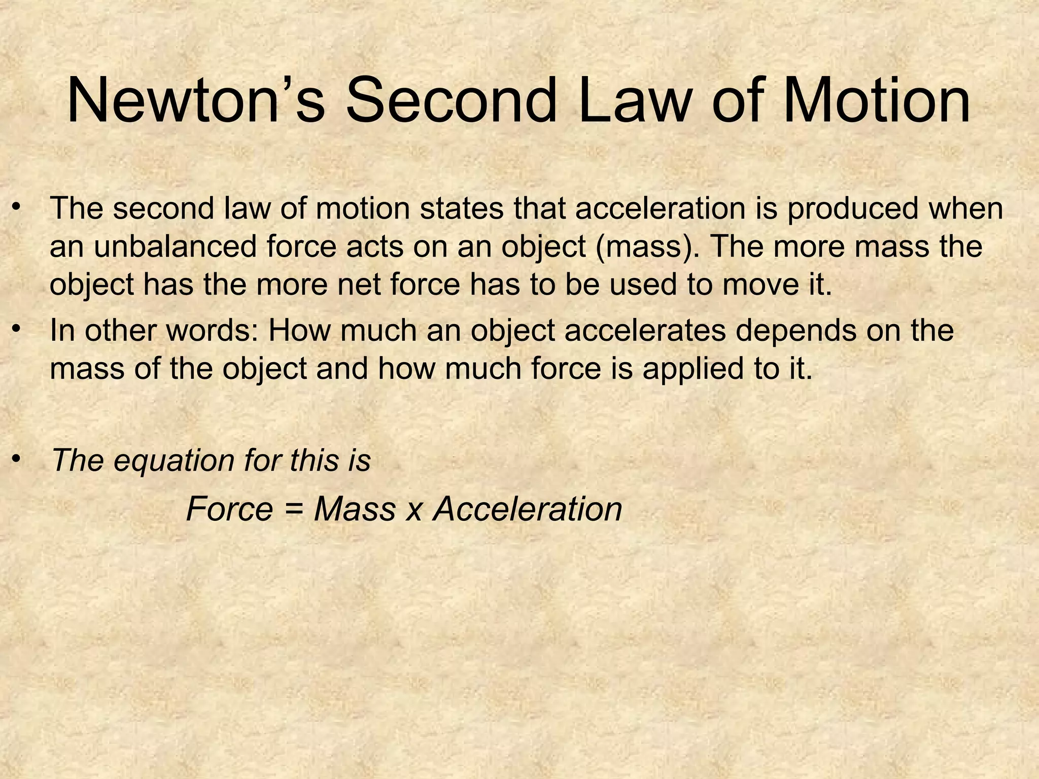 Newton's second law of motion | PPT