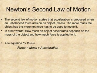 Newton's second law of motion | PPT