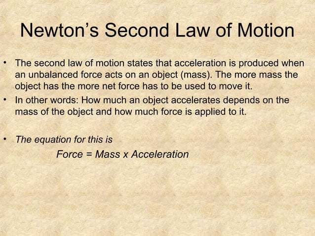 Newton's second law of motion | PPT