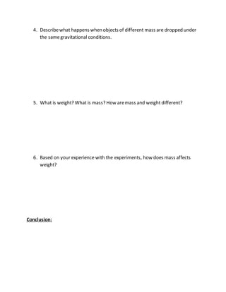 Newton's second law of motion virtual lab | DOCX