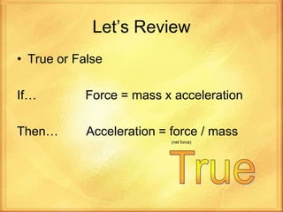 Newtons second law power point law of motion | PPT
