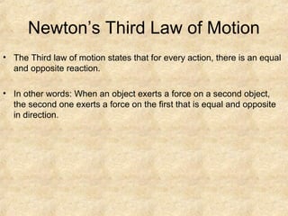 Newton's third law of motion | PPT