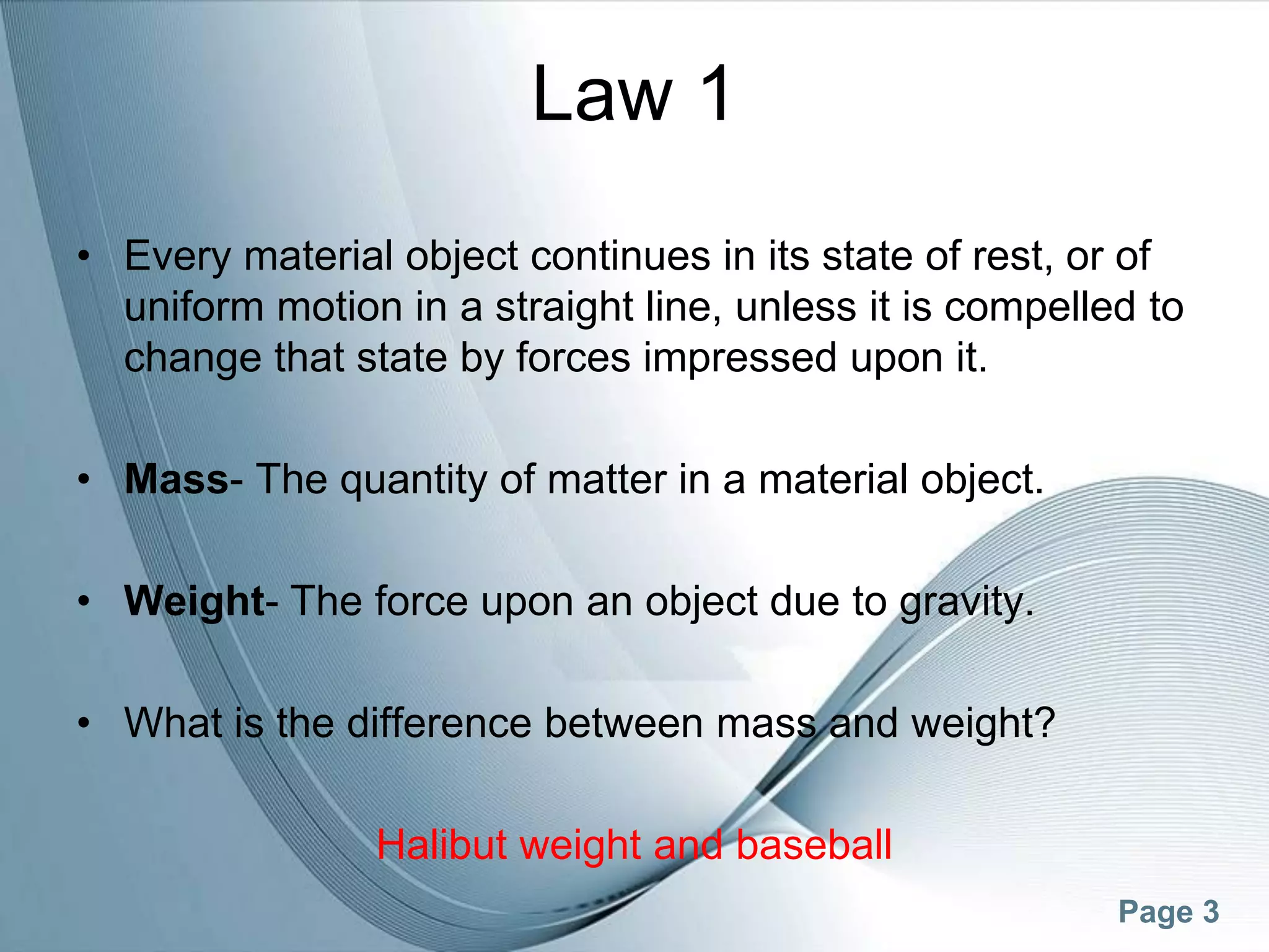 Newtons three laws pdf | PPT