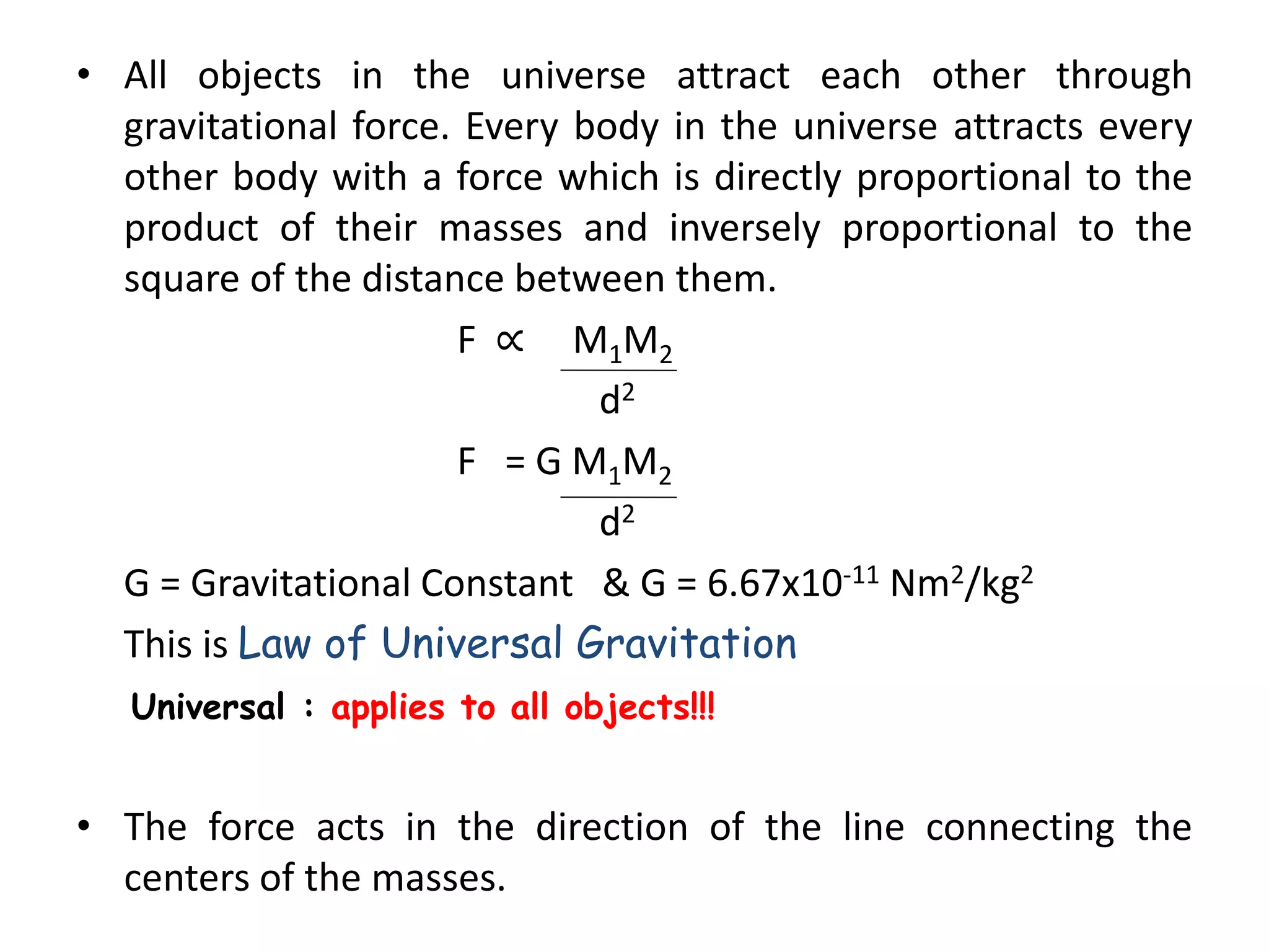 Newton’s universal law of gravitation | PPTX