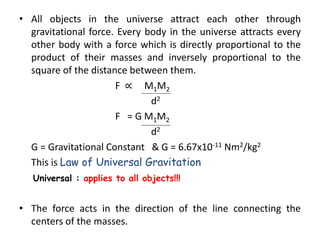 Newton’s universal law of gravitation | PPTX