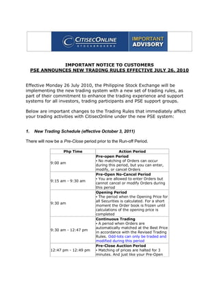 New trading rules | PDF