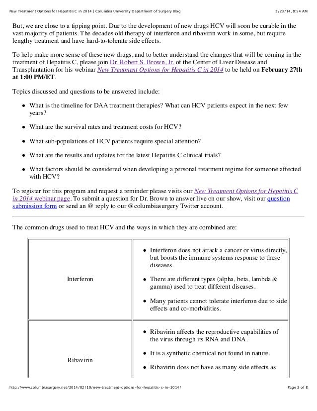 New Treatment Options for Hepatitis C in 2014