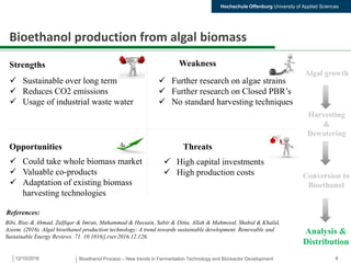 New trends in fermentation technology - Using Algae as biomass | PPTX
