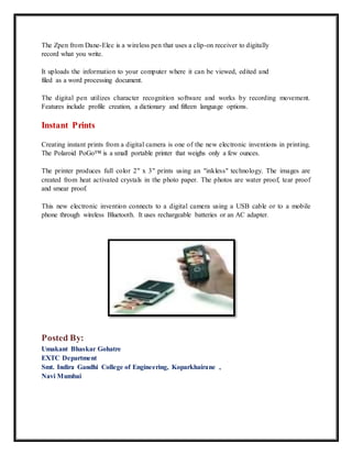 New Technology of electronics | DOCX