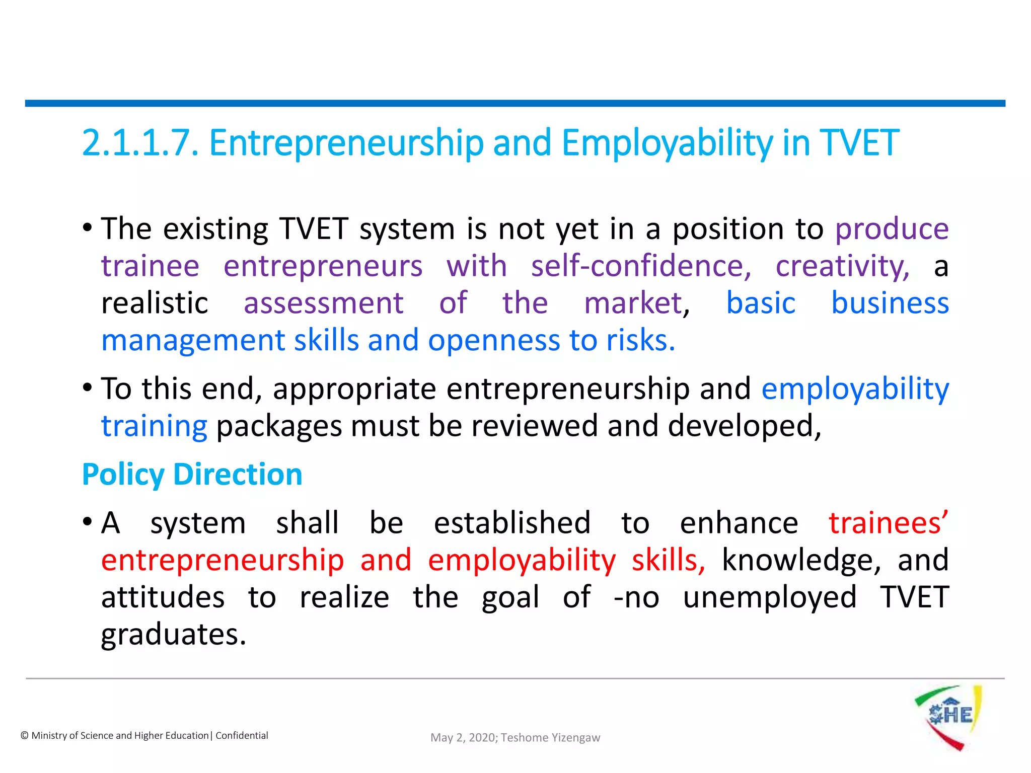 New TVET Policy & Strategy | PPT
