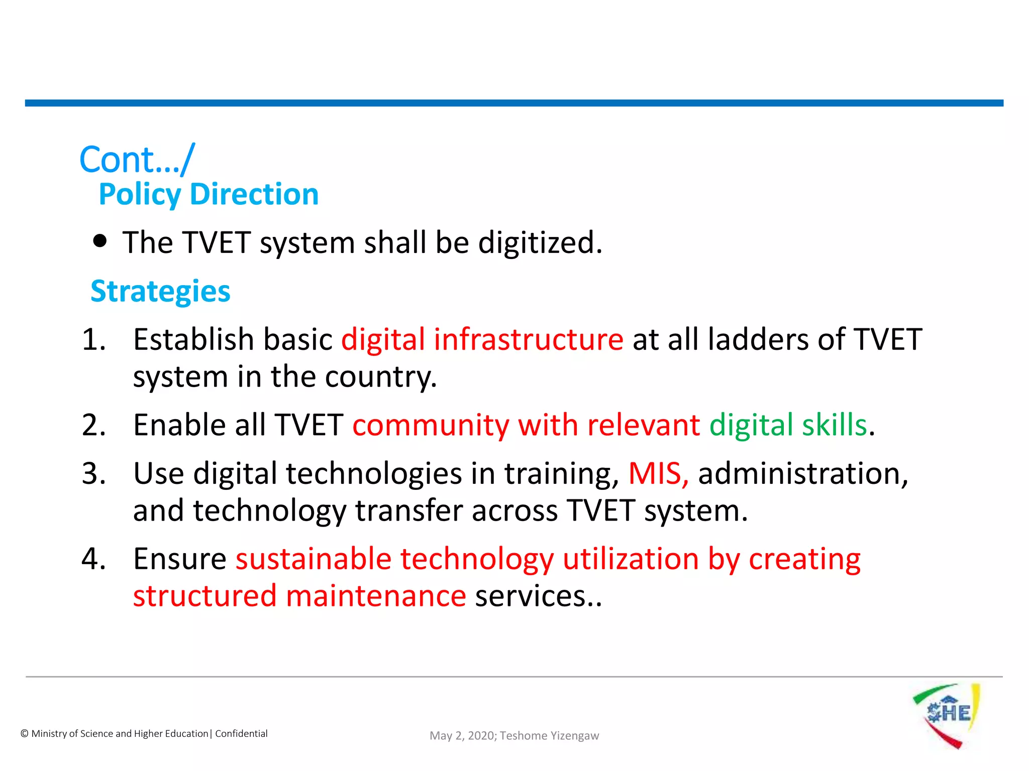 New TVET Policy & Strategy | PPT