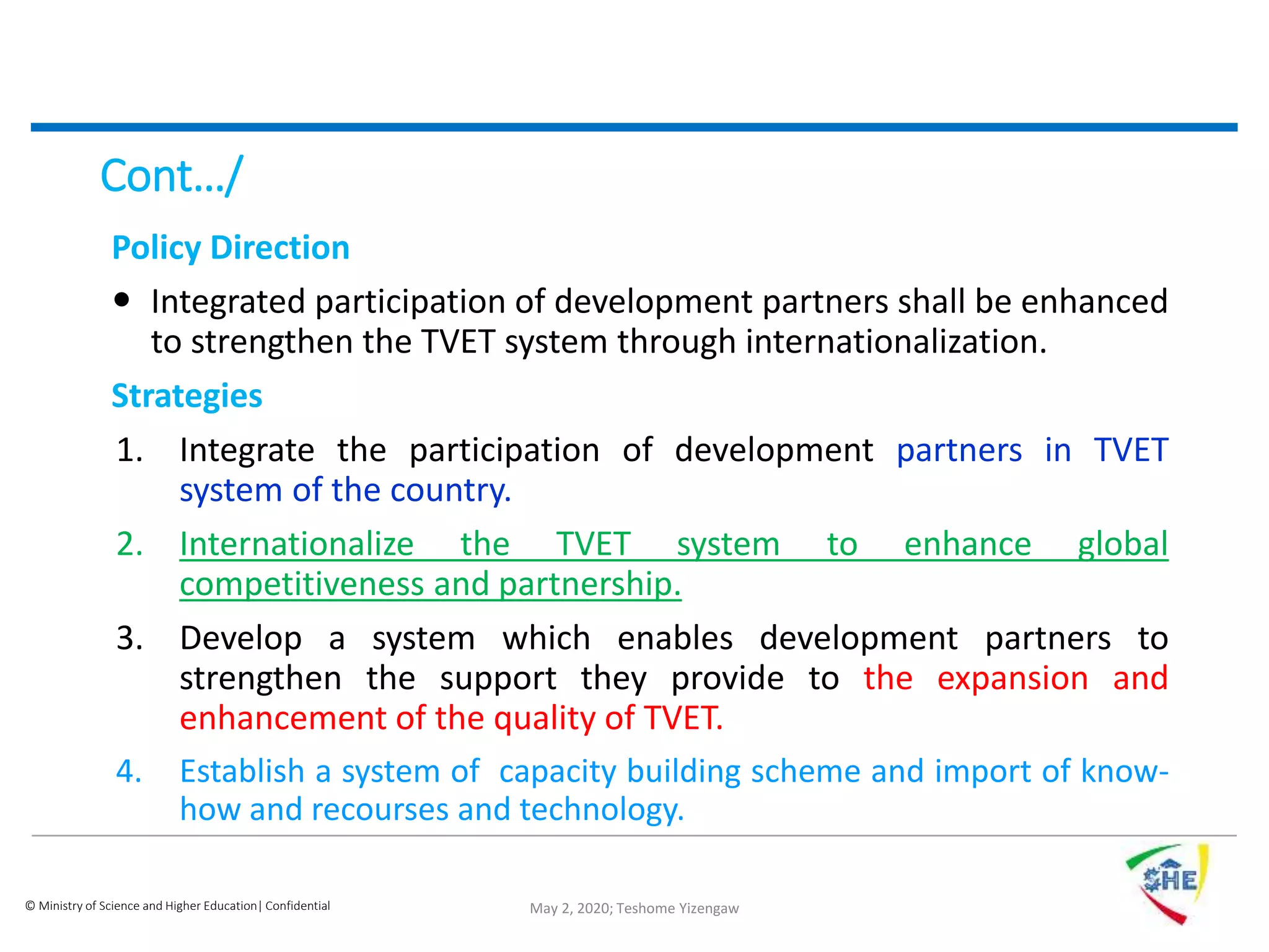 New TVET Policy & Strategy | PPT
