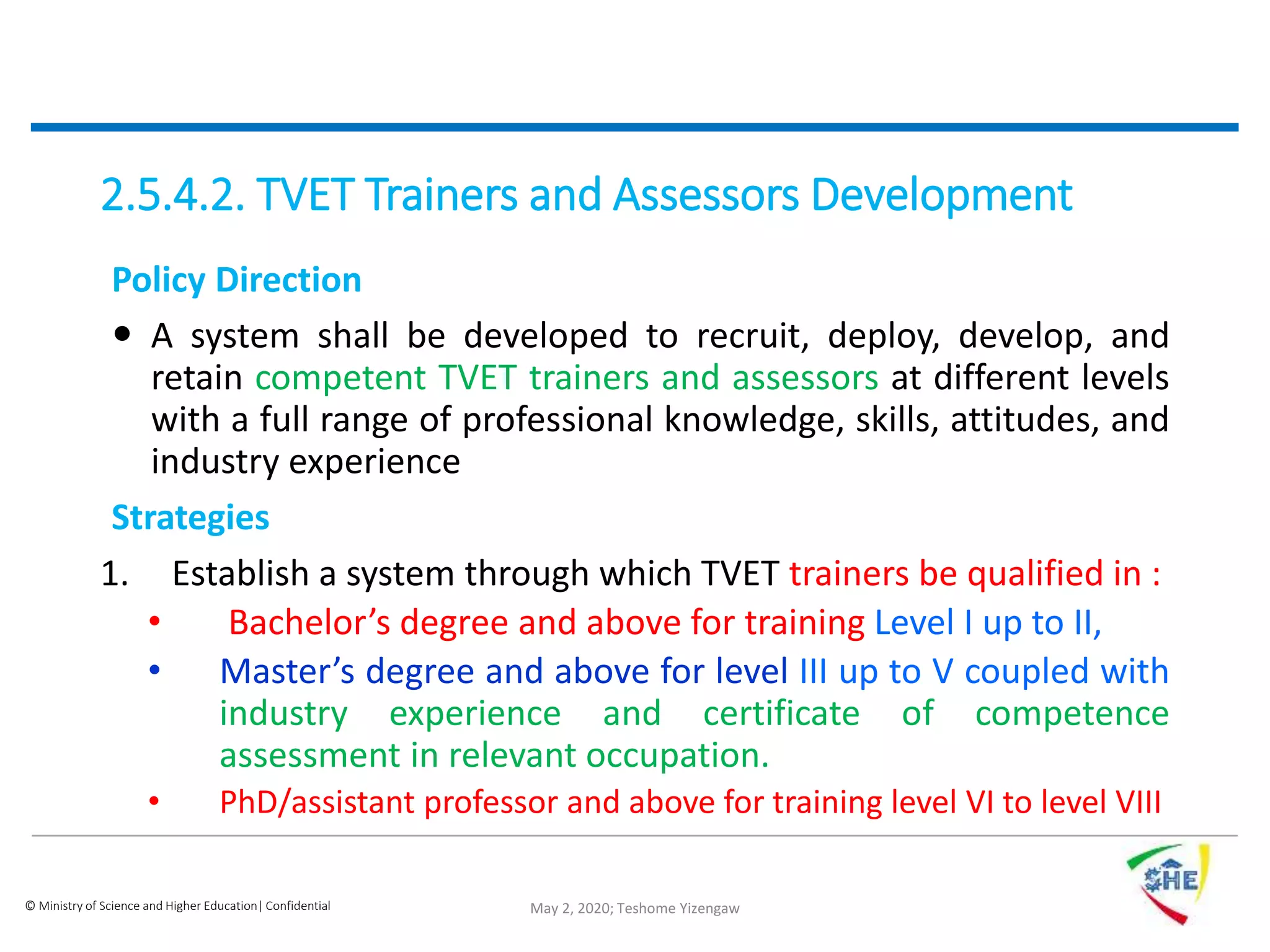 New TVET Policy & Strategy | PPT