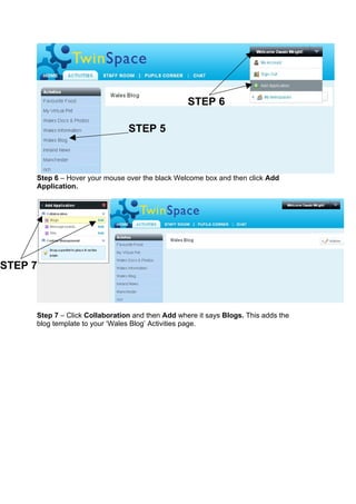 eTwinning New Twinspace - How To Add A Blog | PDF
