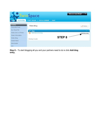eTwinning New Twinspace - How To Add A Blog | PDF
